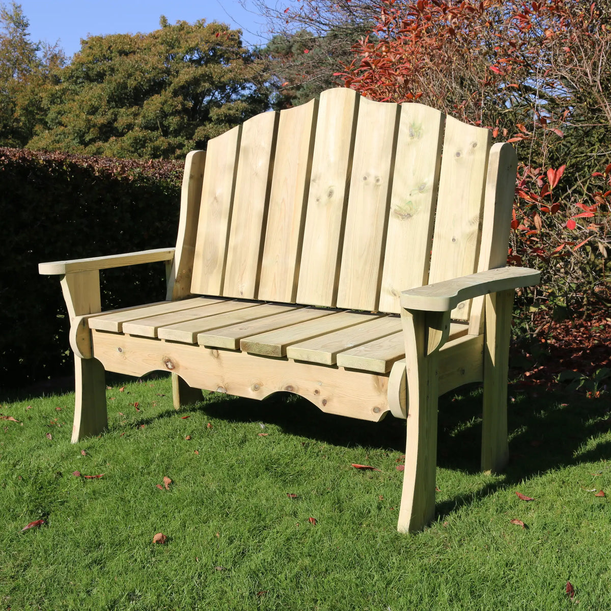 Alton Manor FSC-Certified Pressure-Treated Timber Garden Bench with Cu ...