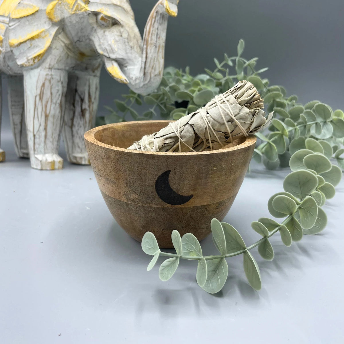 Wooden Smudge and Ritual Offerings Bowl - Three Moons - 11x7cm – Wood ...