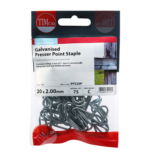 75 x TIMCO Presser Point Staples Galvanised - 20 x 2.00 – Wood Furnishings