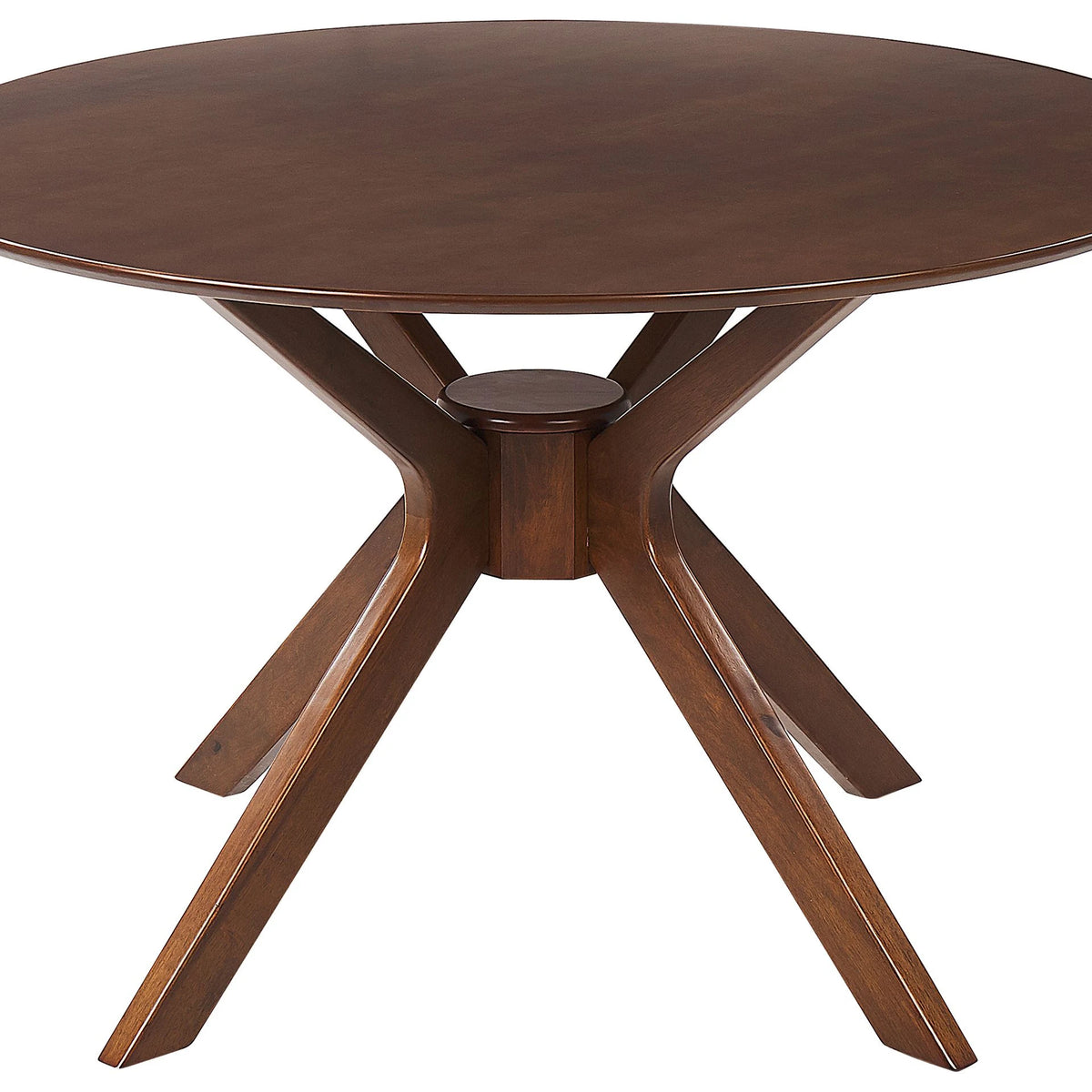 Dining Table Dark Mahogany MDF Rubberwood 120 cm Round Retro-Inspired ...